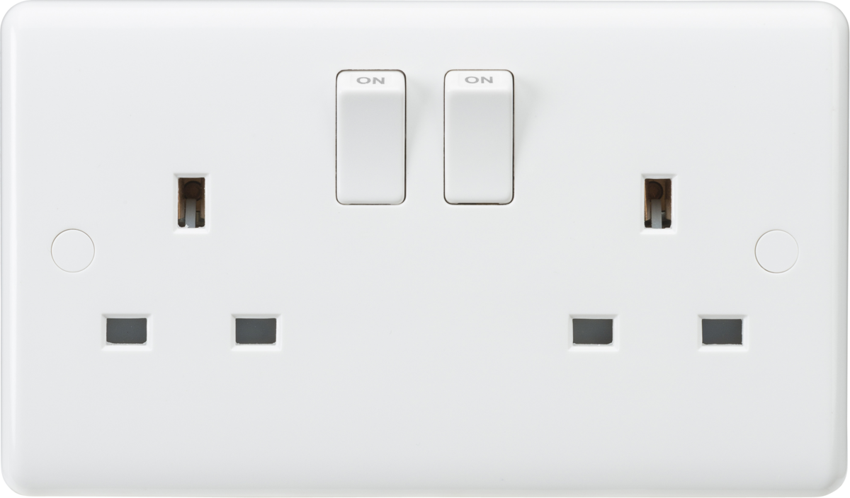 13A 2G Single Pole Switched Socket with Twin Earths - PAINT SHOP PLUS