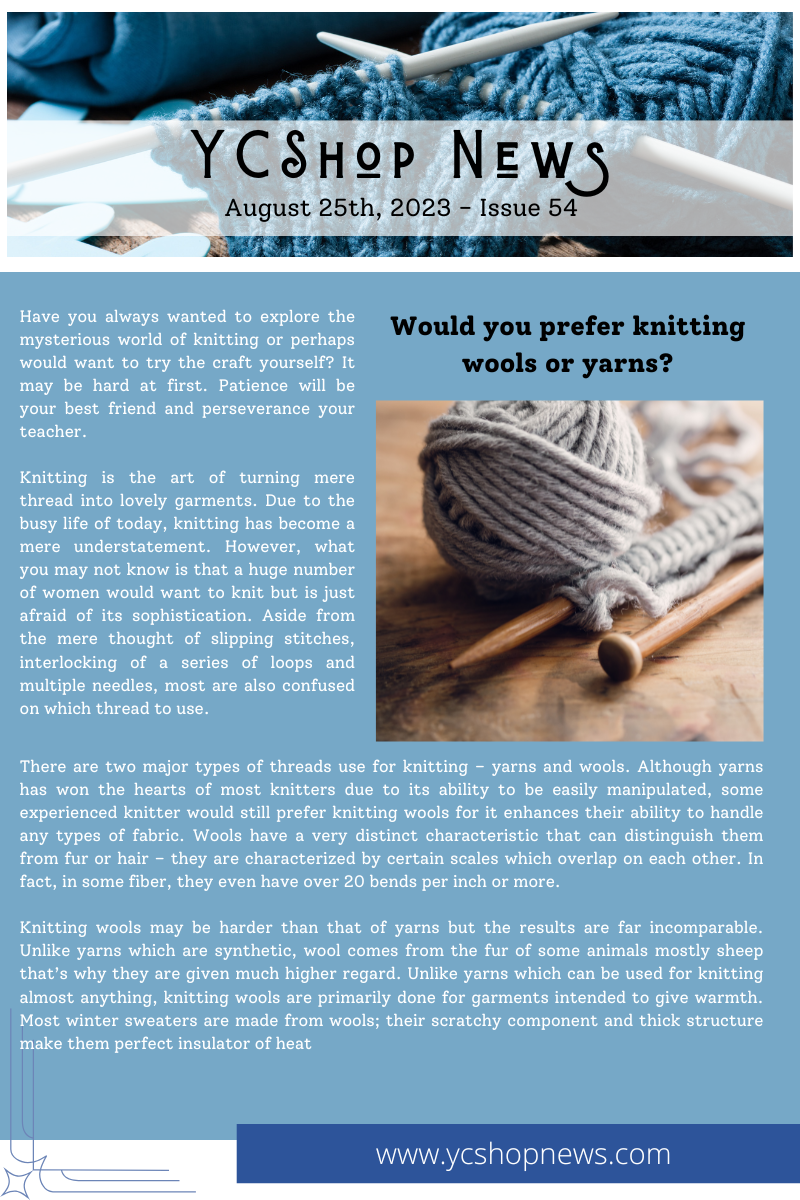 Would you Prefer Knitting Wool or Yarns? - Yarn Connection Shop, LLC