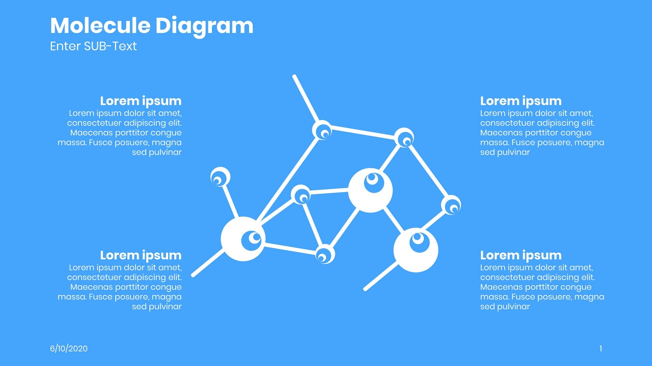 Molecule Diagram in Blue Background