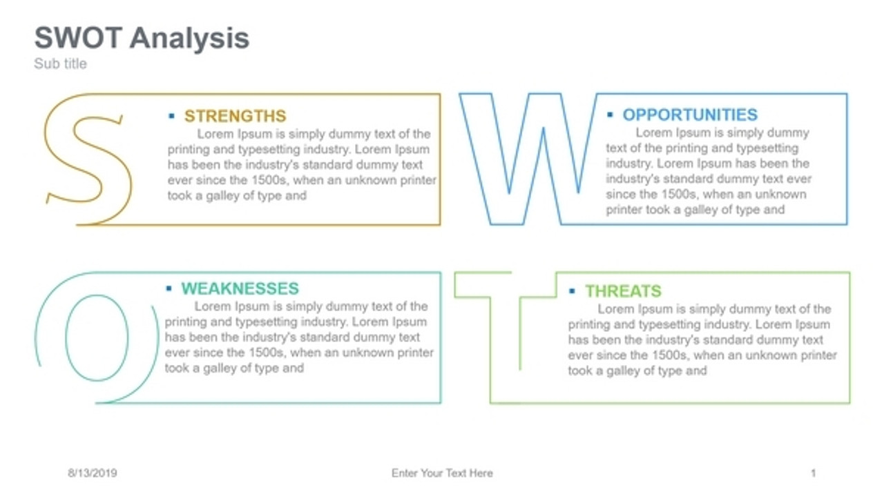 Swot Analysis Alphabet Stencil Rectangular