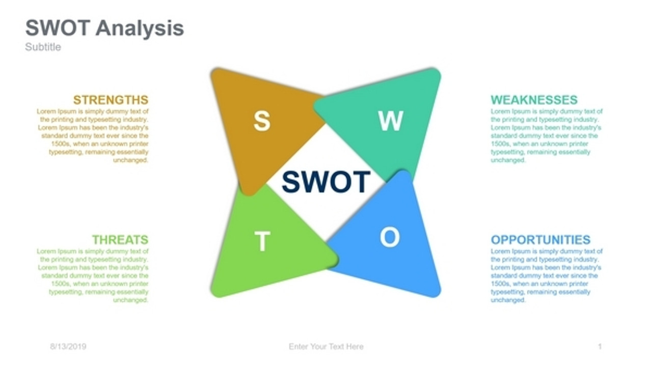 Swot Analysis Triangles Placed In Rectangular Order