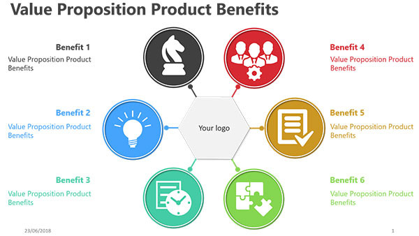 Product Proposition Icon in circles Hexagon inside