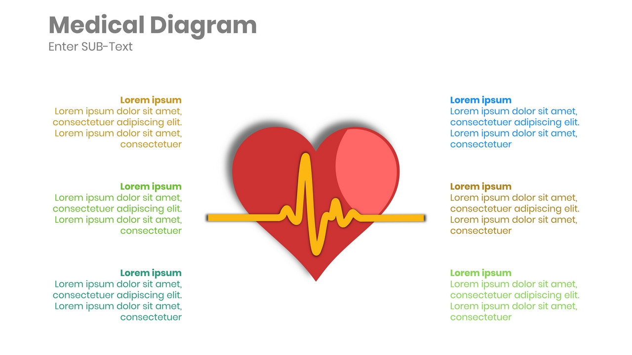 Medical Diagram - Heart with top shadow - 6 Steps