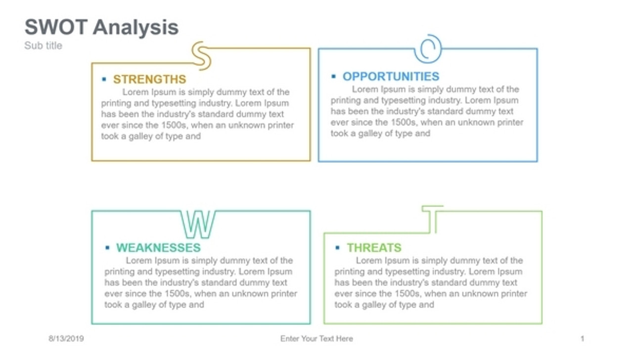 Swot Analysis Rectangle Alphabet Stencil Cut Differently