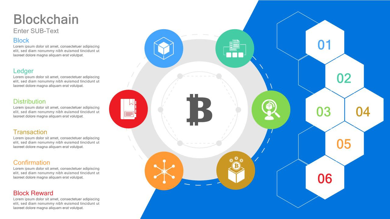 Blockchain Diagram With Blue background