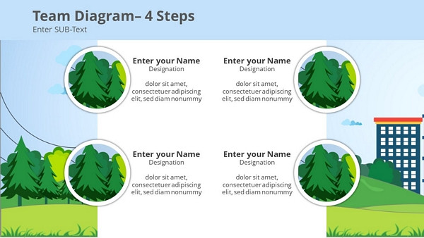 Team - 4 Steps - Trees - Building