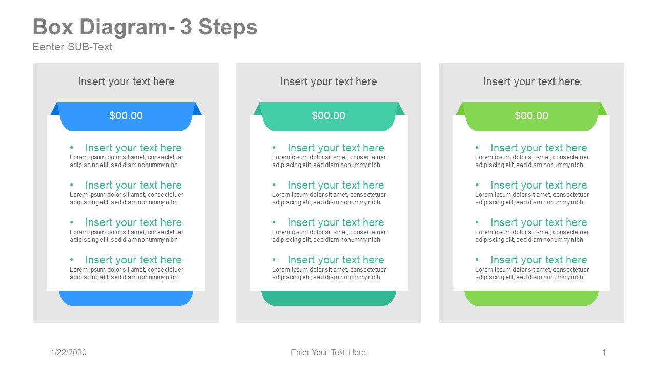 Box Diagram-3 Steps 3 rectangular paper pad