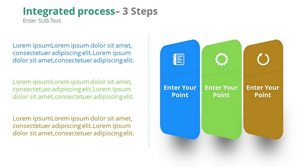 Process Diagram- 3 Steps with 3d Box