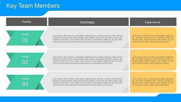 Key Team Members - Folded ribbon design