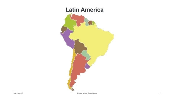 Geographical map of latin america