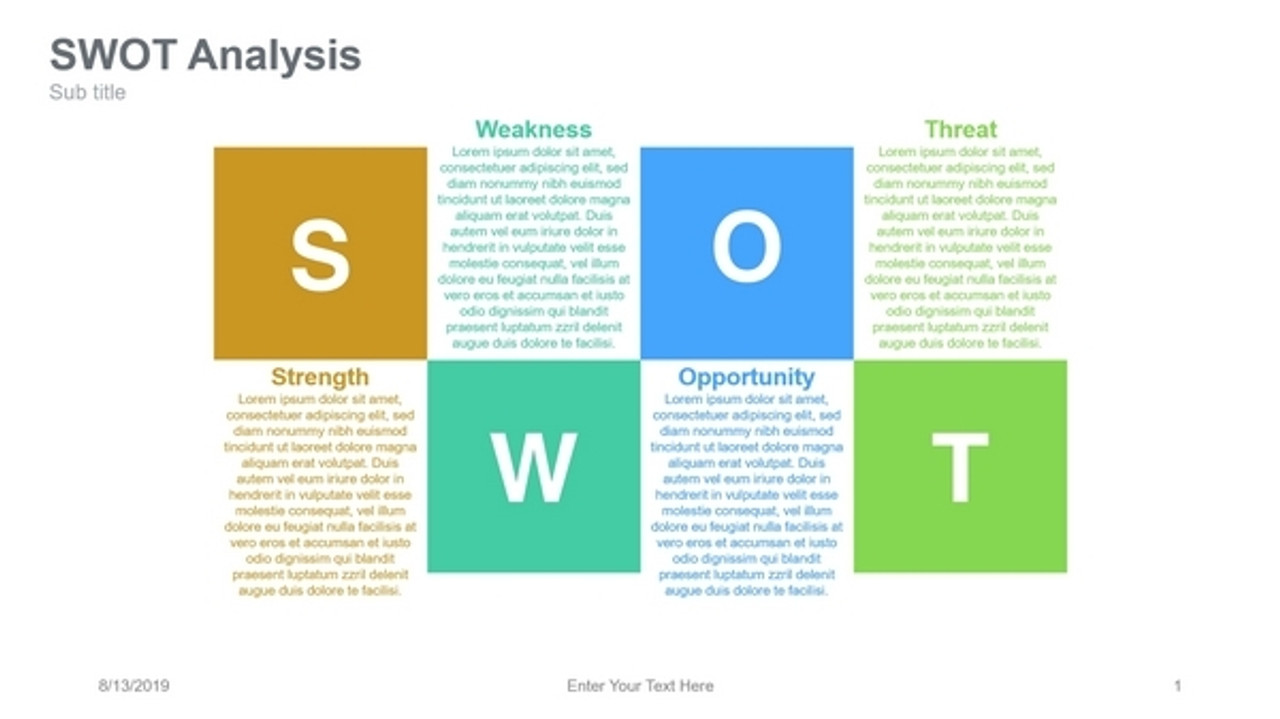 Swot Analysis Rectangular Shape Square Writings Alphabet