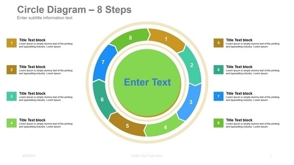 Circle Diagram - 8 Steps - 8 Numbered arrow heads