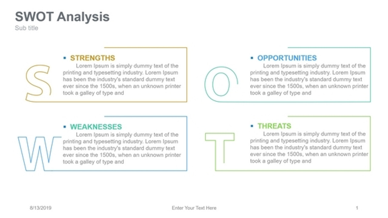 Swot Analysis Partial Rectangle Alphabet Stencil