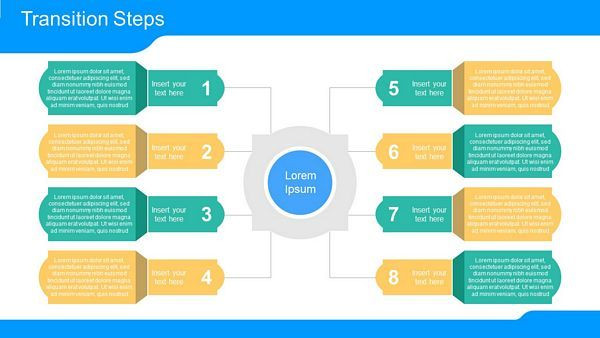 Transition Steps - 8 Rectangle with curve shadow on side
