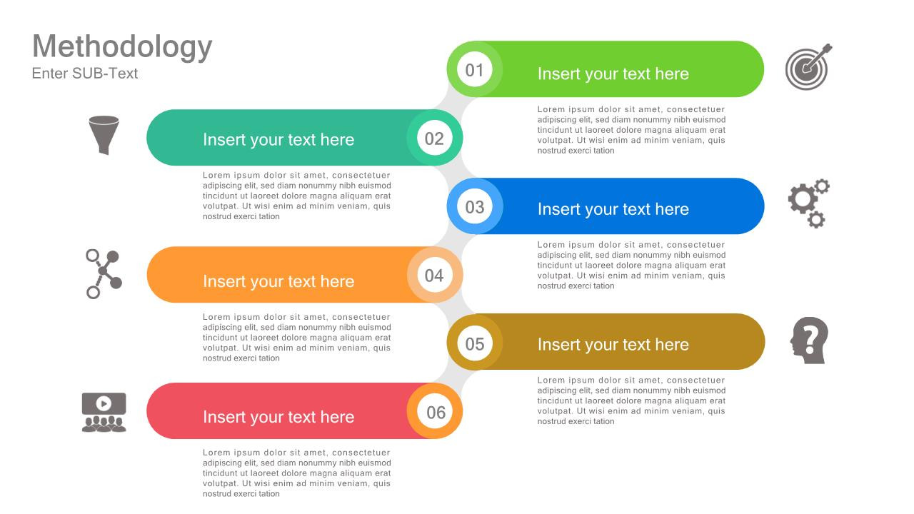 Methodology - Alternate Left Right points Chain with Icons - 6 Steps ...