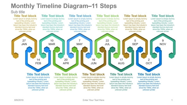 Monthly Timeline Diagram-11 Steps