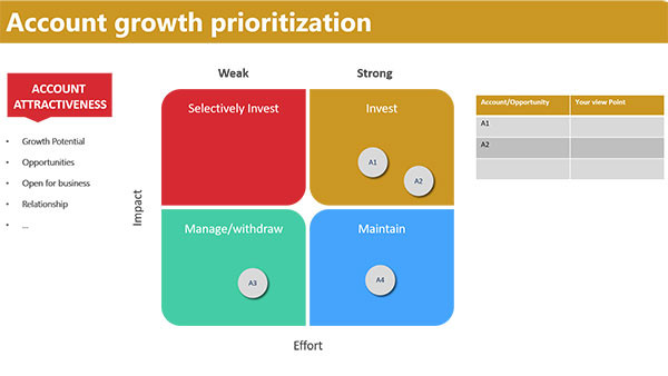 Strategy for Account Growth - chart middle - text left right