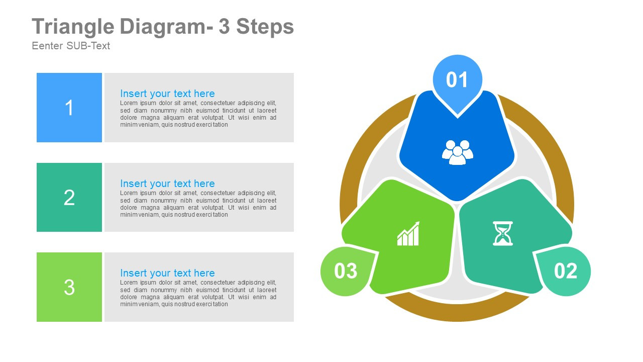 Triangle Diagram-3 Steps Points left