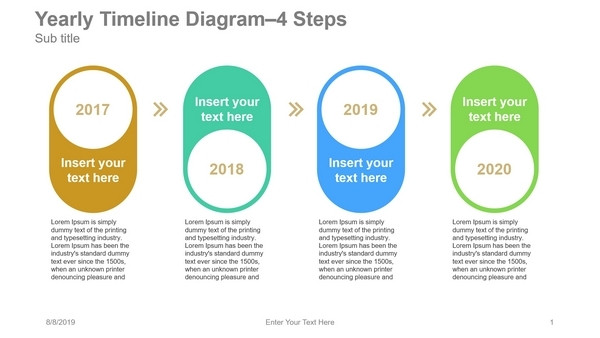 Yearly Timeline Diagram-4 Steps123484