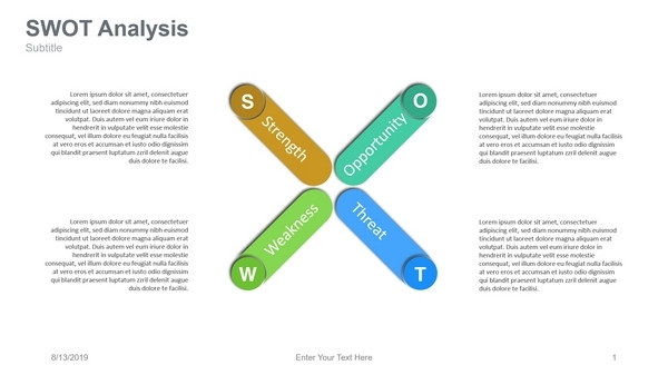 SWOT Analysis Cross shape