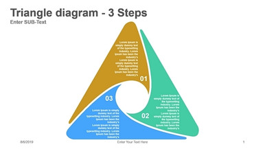 Triangle diagram-3 Steps 3 curved triangular shapes inside