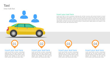 Travel Diagram - Taxi-cab and 3 persons - 4 Steps