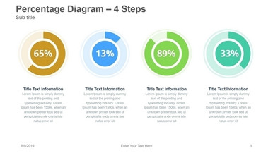 Percentage Diagram - Percentage in Circles - 4 Steps