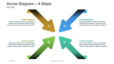 Arrow Diagram- 4 Steps - 4 arrows pointing to center of square