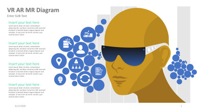 VR AR MR Diagram - Human Face Front View Icons - 4 Steps