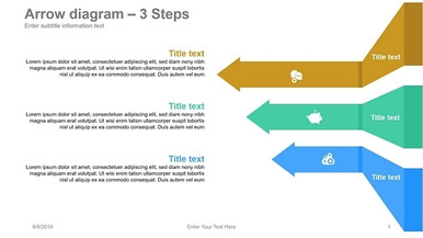 Arrow Diagram - Arrow ribbon from side wall - 3 Steps