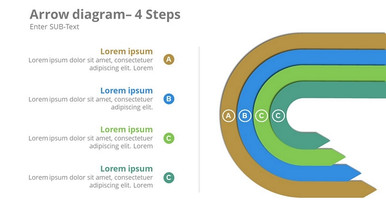 Arrow Diagram- 4 Steps - Curve