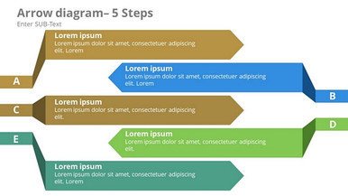 Arrow Diagram- 5 Steps - paper folded to 3 parts