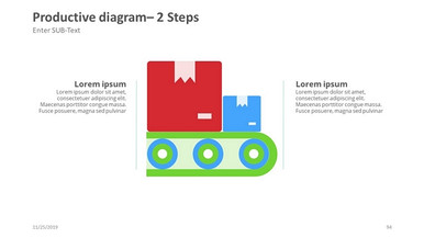 Productivity Diagram- 2 Steps Train with Gift box on top