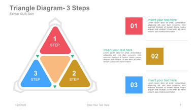 Triangle Diagram-3 Steps Points on right side