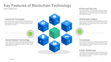 Block chain Diagram with 3D box design