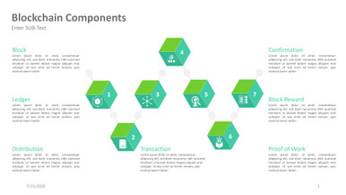 Block chain Diagram Icons with hexagon