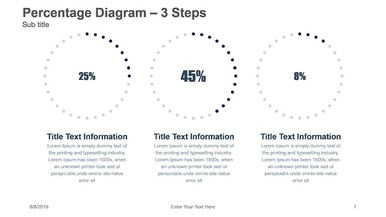 Percentage Diagram- 3 Steps - Dotted Circles