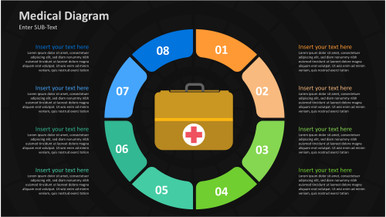 Medical Diagram - Medical Kit inside Circle with 8 Steps