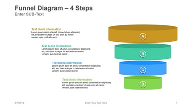 Funnel Diagram-4 Steps Rings alphabet ABCD