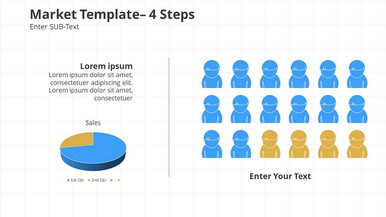 Market Diagram with Pie chart and Group of people