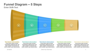 Funnel Diagram - Horizontal - 5 Steps