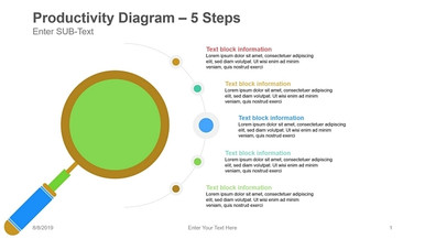 Productivity Diagram - 5 Steps Magnifying lens