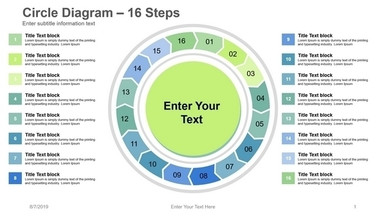 Circle Diagram - 16 Steps vertical sections on left and right