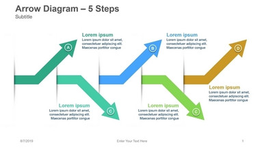 Arrow Diagram- 5 Steps - arow alternate up down