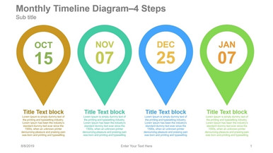 Monthly Timeline Diagram-4 Steps