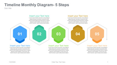 Timeline Monthly Diagram-5 Steps