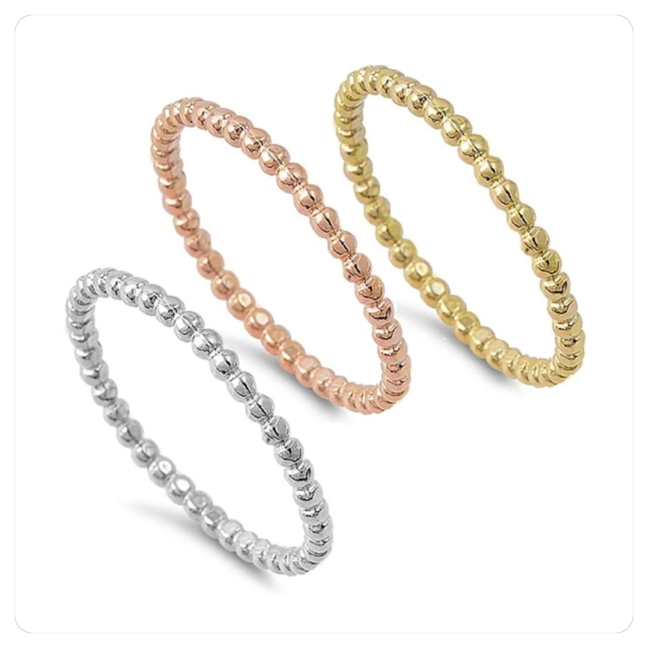 Yellow Gold Stackable Bubble Ring Plus Size - Shendell's Ladies Rings