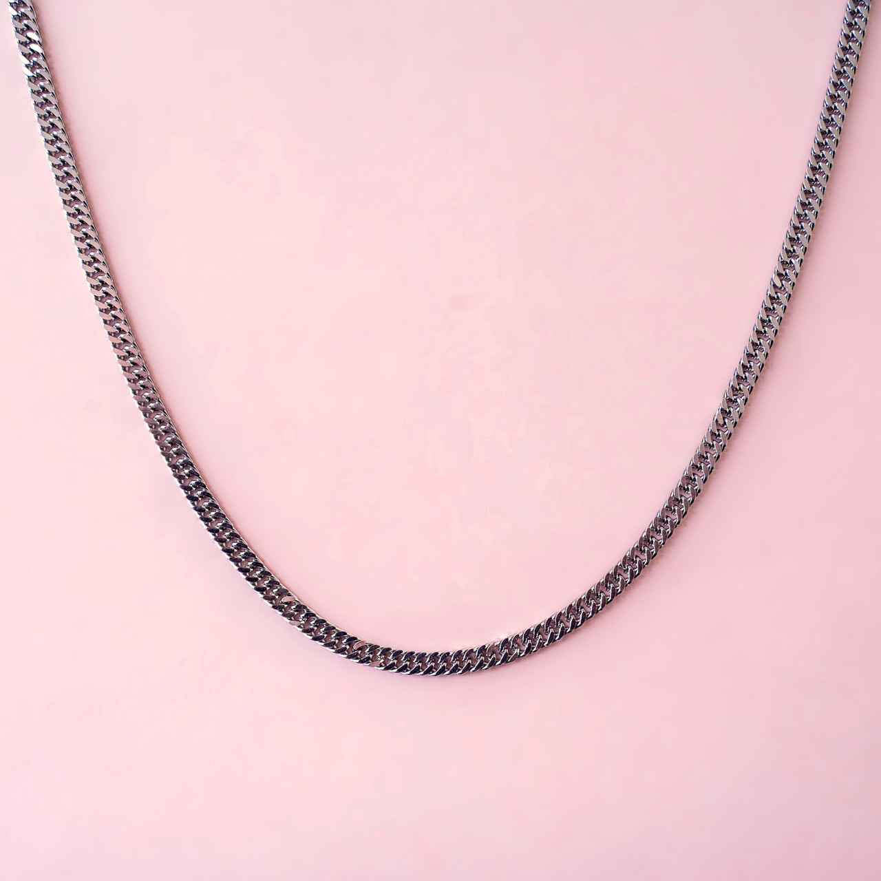 Custom Length Double Curb Chain- Long or Short - Silver Steel ...