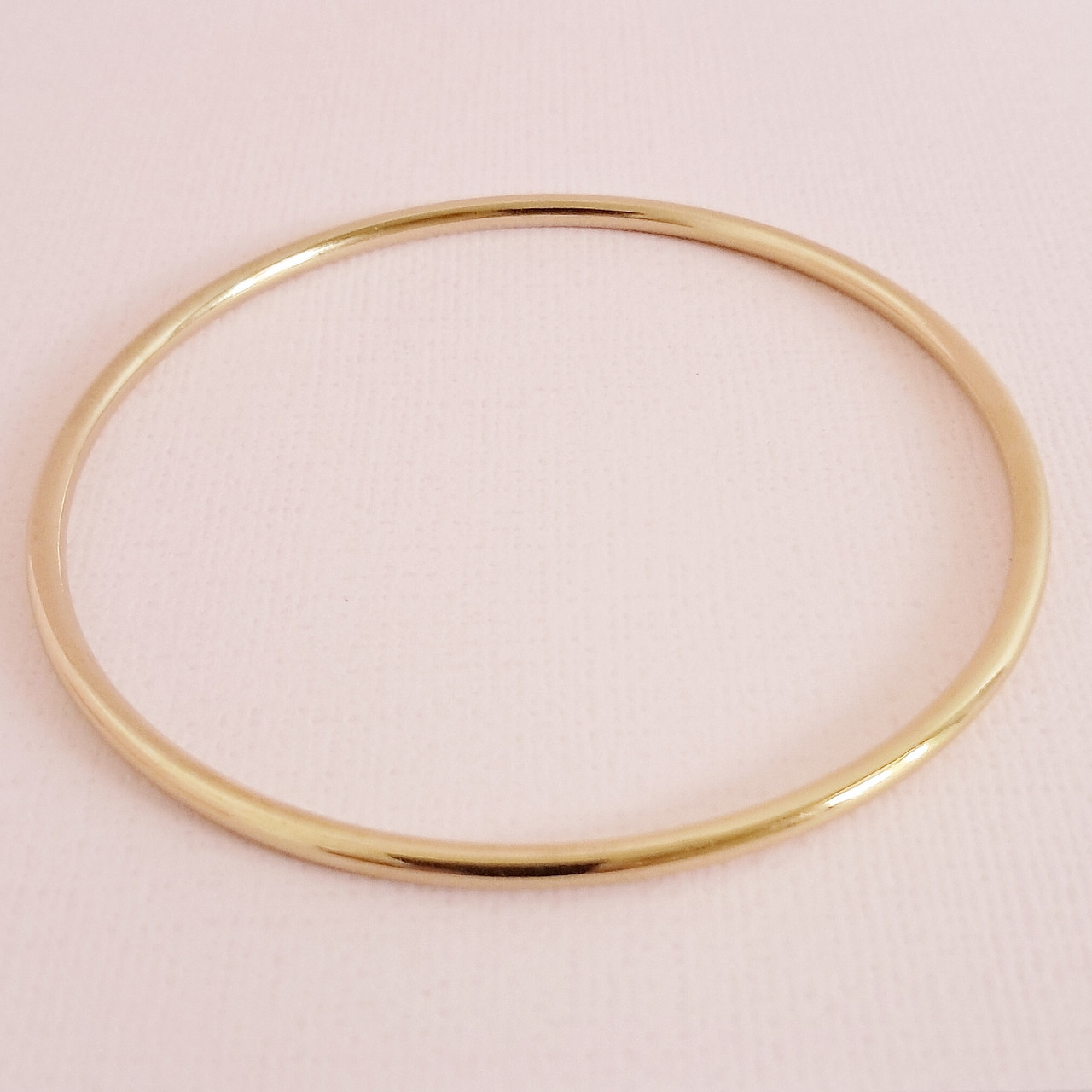 Gold on 316 Steel - Extra Large 72mm Solid Round Plus Size Bangle ...
