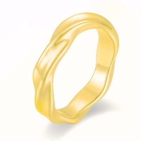 Gold Steel Mobius Twist Ring - Shendell's Ladies Rings